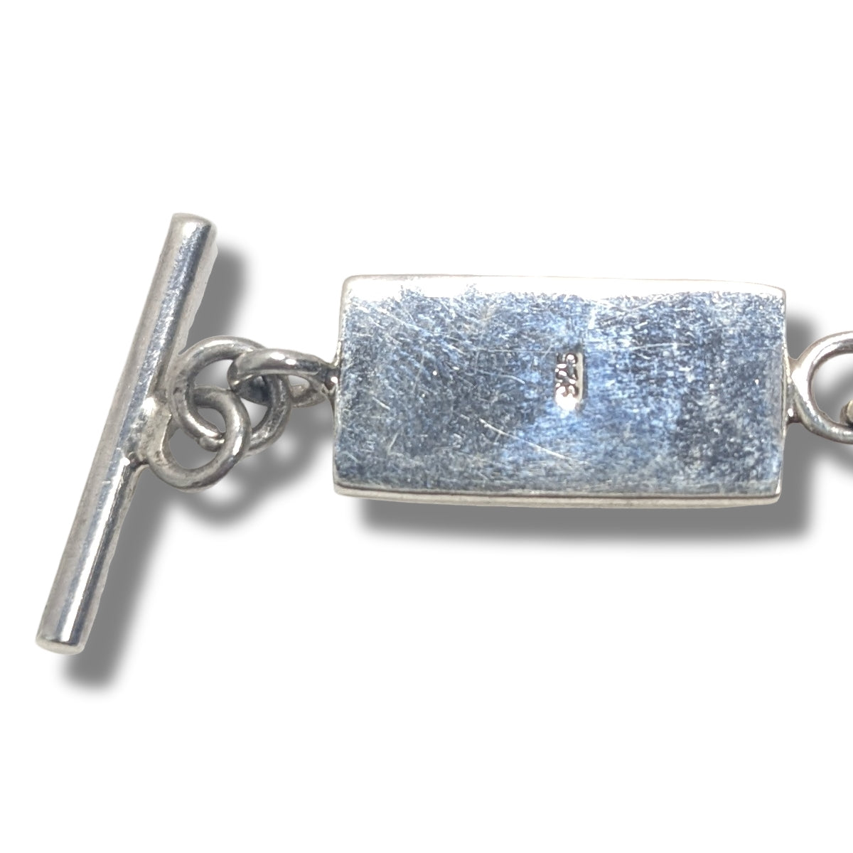 ヴィンテージ シルバー925 ブラックオニキス トグル ブレスレット 17.8g – defsilver