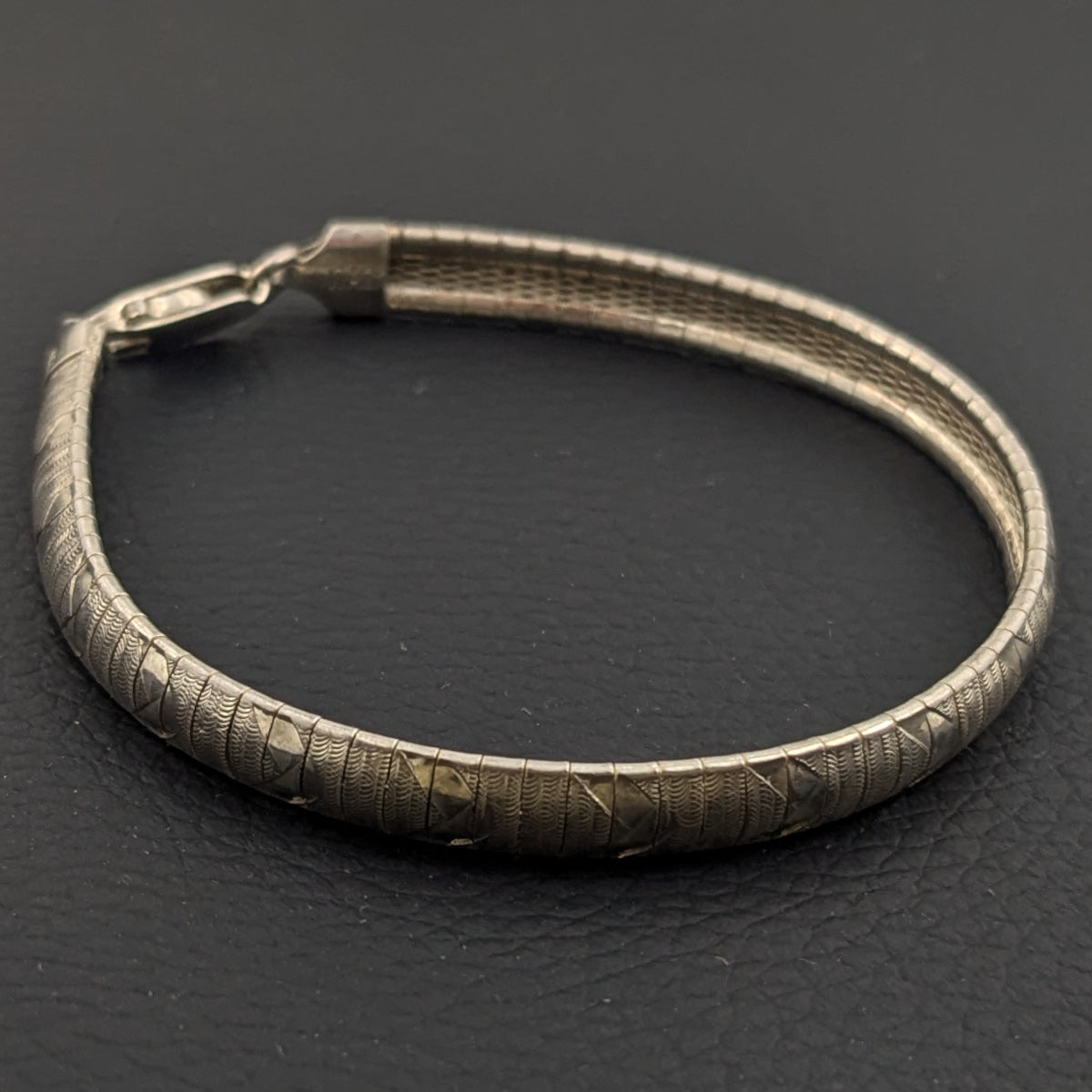 ヴィンテージ イタリアンシルバー925 オメガチェーンブレスレット11g – defsilver