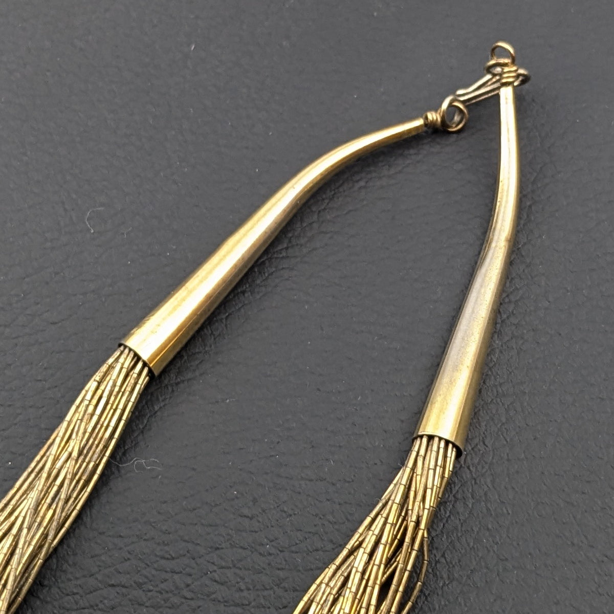 ヴィンテージシルバー925 ナバホ ゴールドパイプビーズ30連 ロングネックレス44.5g – defsilver