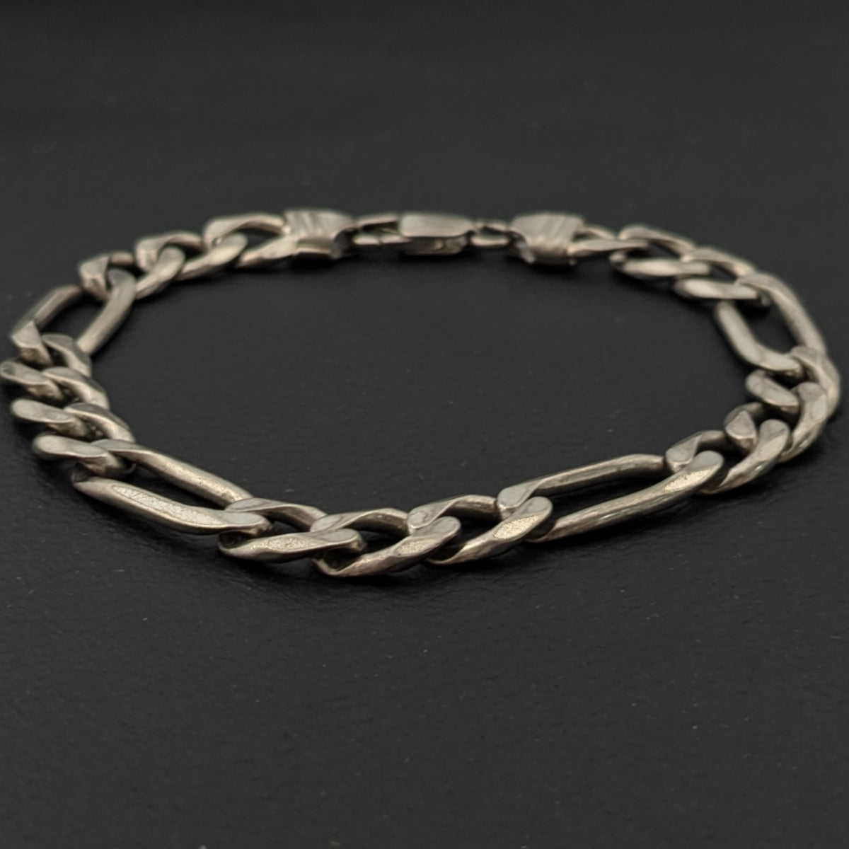 ヴィンテージ イタリアンシルバー925 フィガロチェーン ブレスレット 25g – defsilver