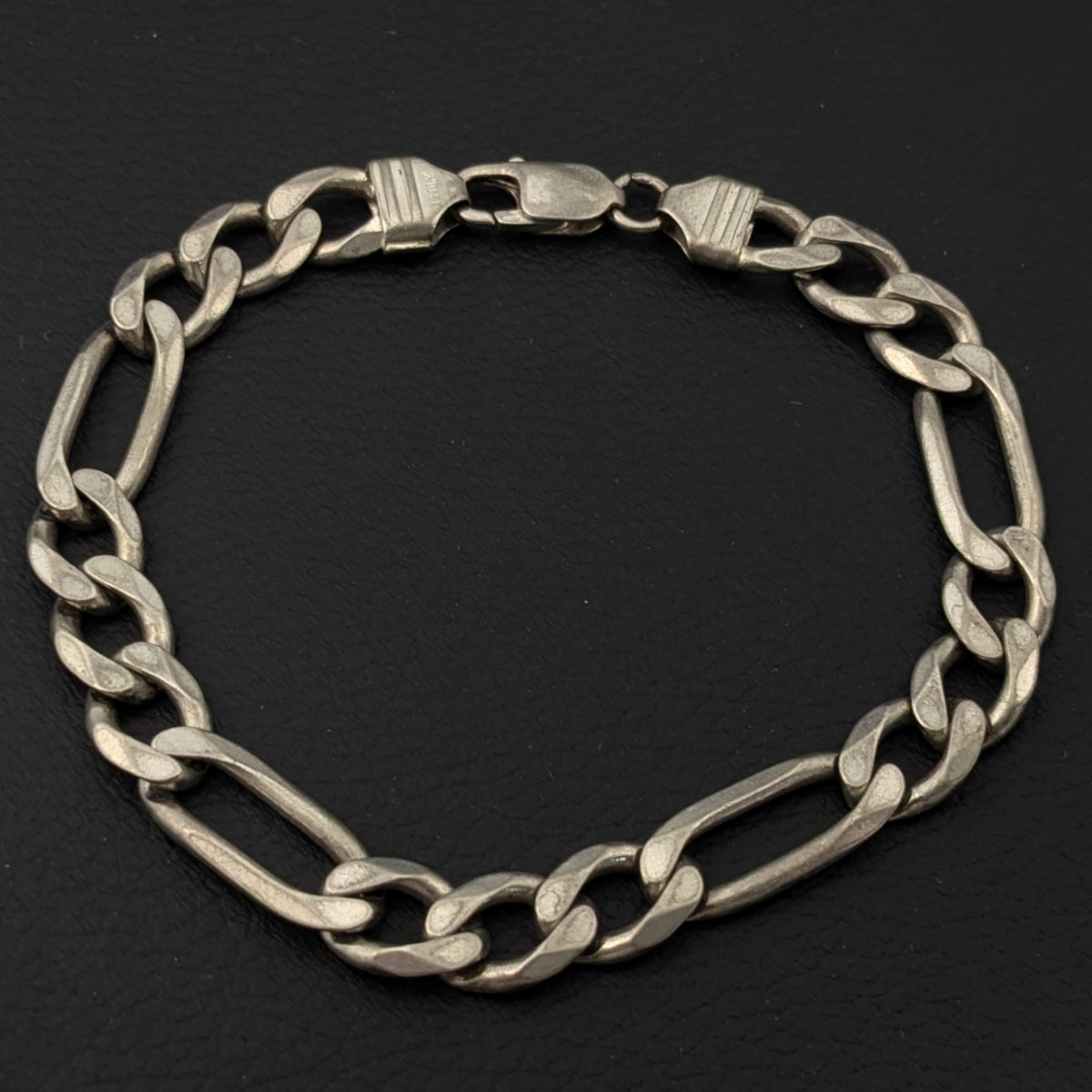 ヴィンテージ イタリアンシルバー925 フィガロチェーン ブレスレット 25g – defsilver